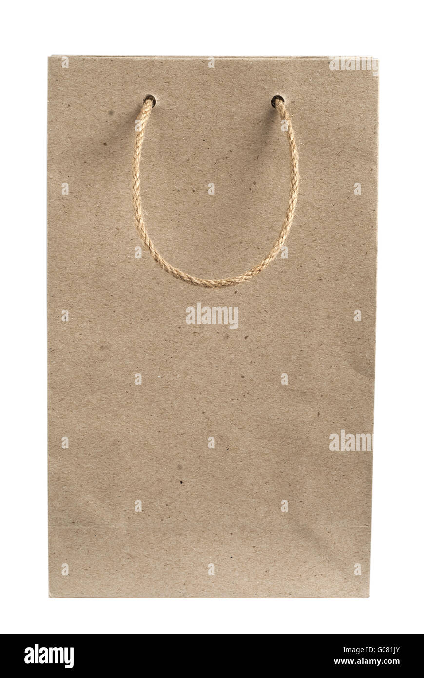 Recycled paper bag with hemp rope handles isolated Stock Photo - Alamy