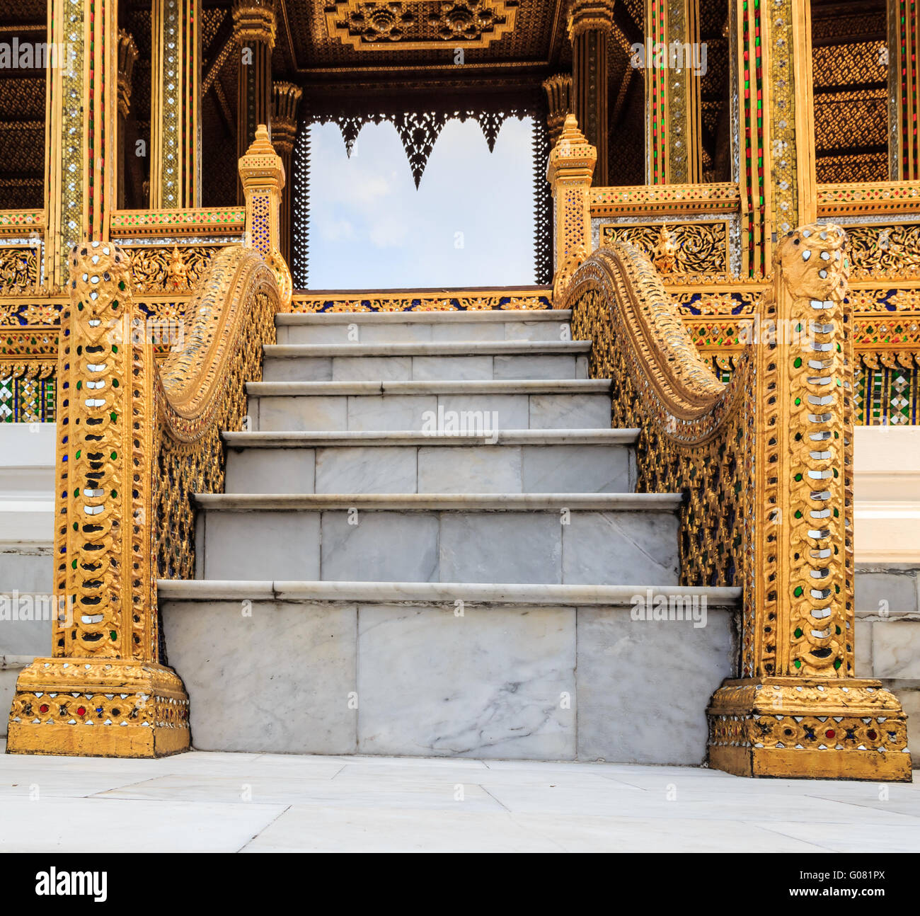 Marble Staircase with Elegant Handr Stock Photo - Alamy