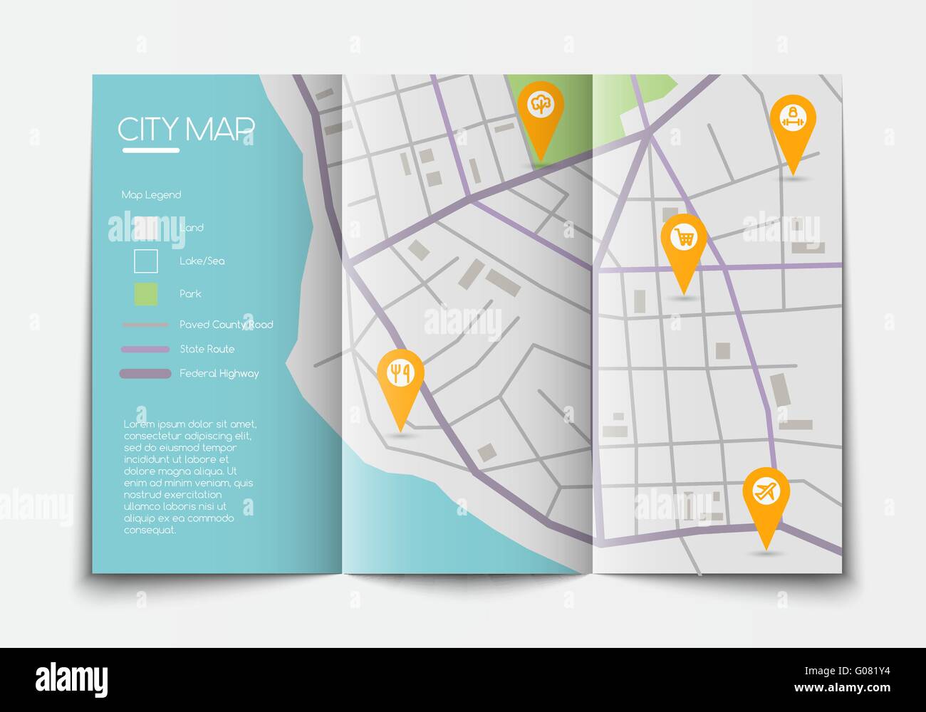 Open paper city map Stock Vector Image & Art - Alamy