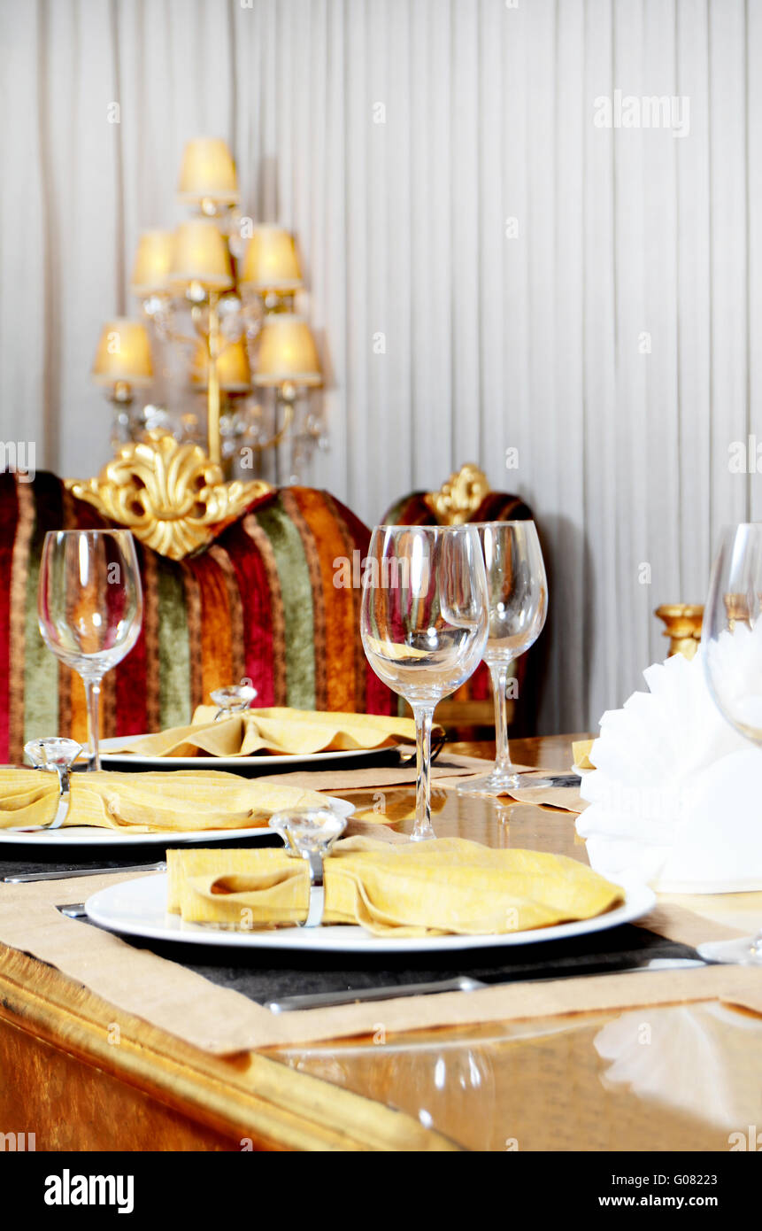 Interior of smart expensive restaurant with serving Stock Photo - Alamy