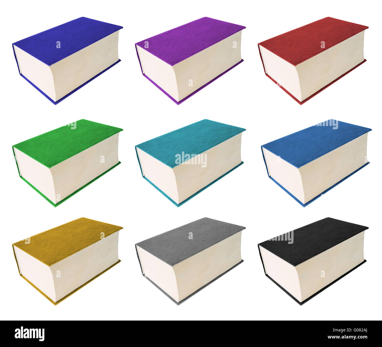 Colorful books isolated on white background Stock Photo - Alamy