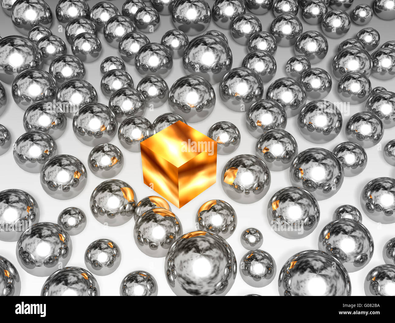 Balls and cube Stock Photo - Alamy