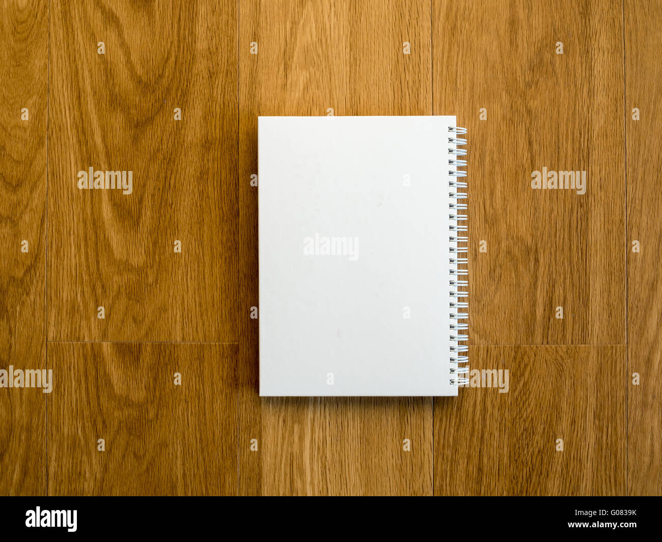 Empty notebook cover on wooden vintage table with copy space Stock ...