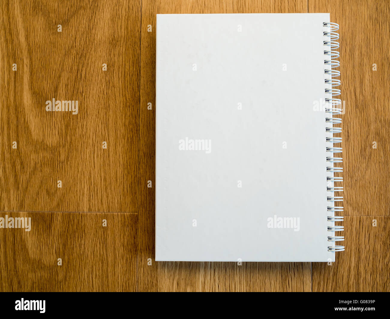 Empty notebook cover on wooden vintage table with copy space Stock ...