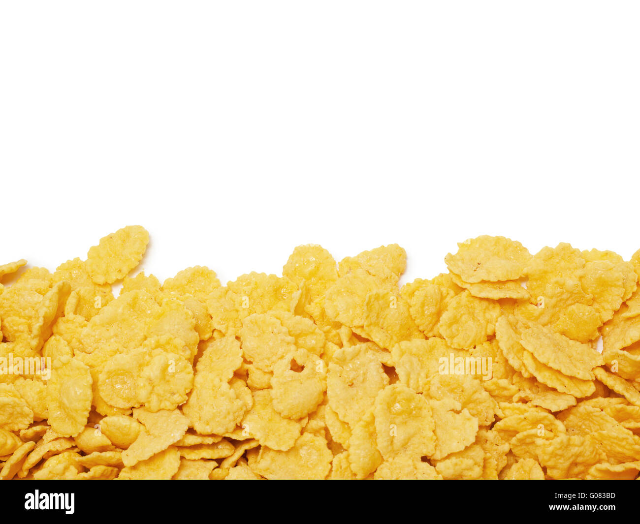 cornflakes background with copy space over white Stock Photo - Alamy