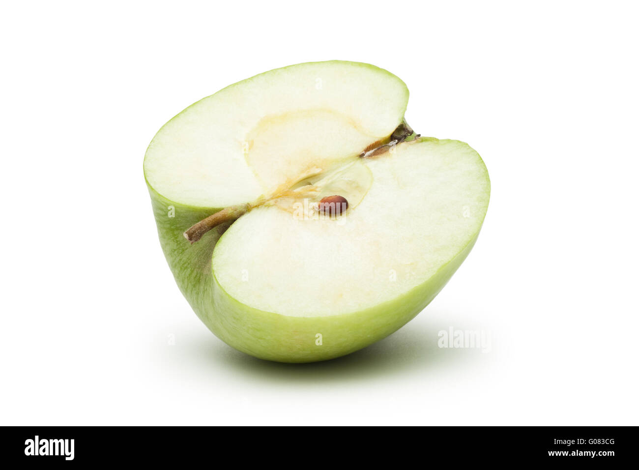 fresh green apple slice isolated over white backgr Stock Photo - Alamy