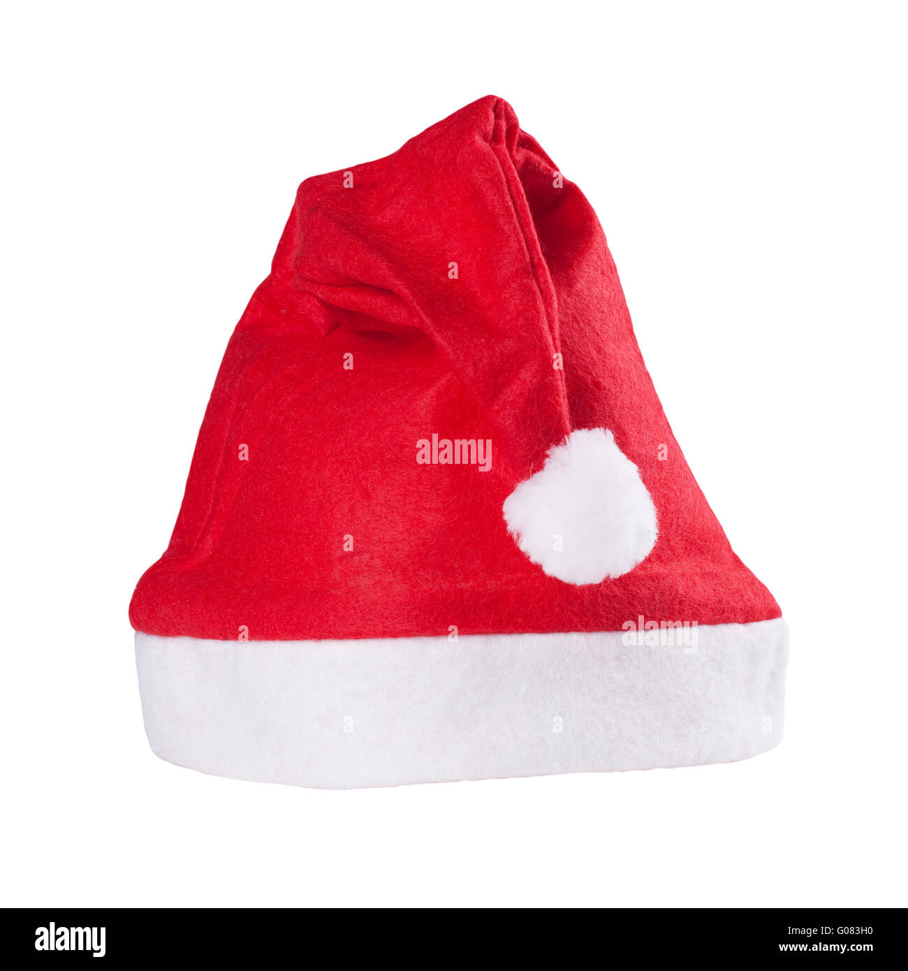 red santas cap isolated over white background Stock Photo - Alamy