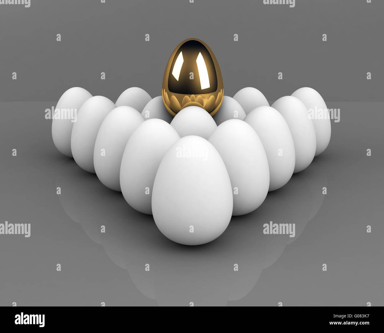 unique egg above the crowd leadership concept ove Stock Photo - Alamy