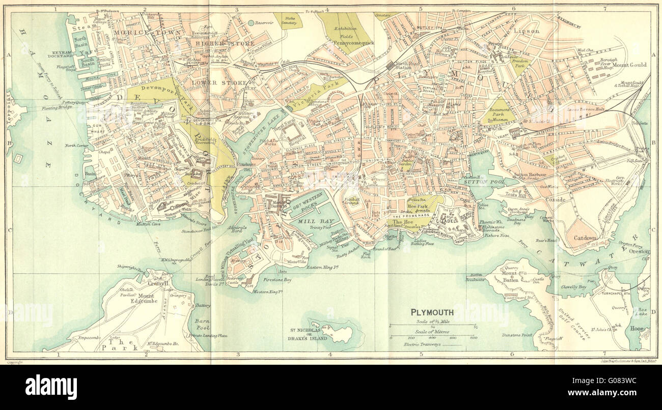 Plymouth devon map hi-res stock photography and images - Alamy