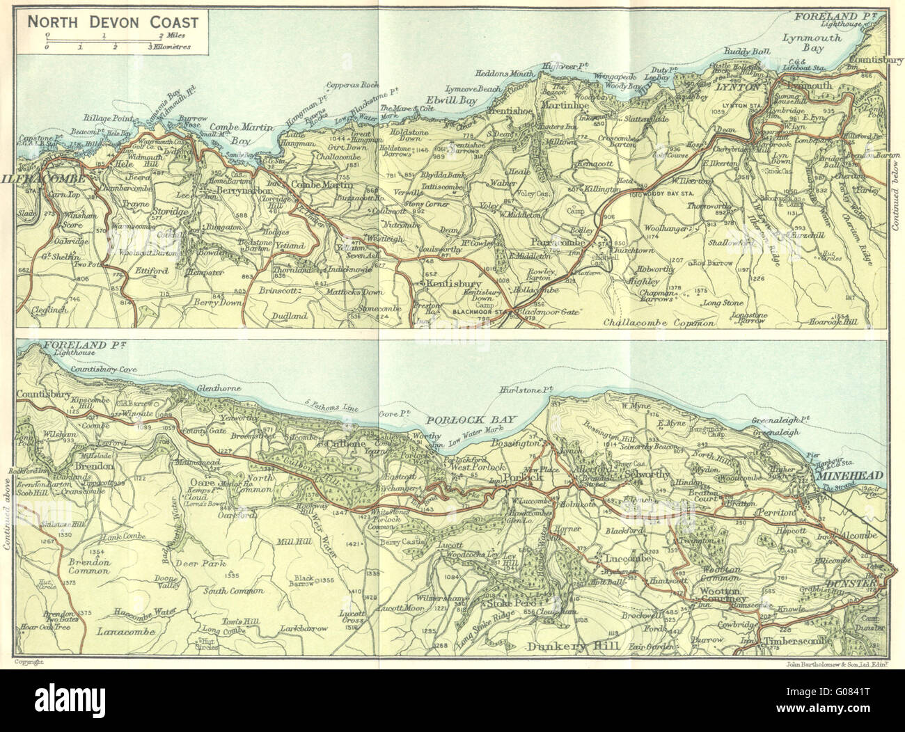 Map of north devon hi-res stock photography and images - Alamy
