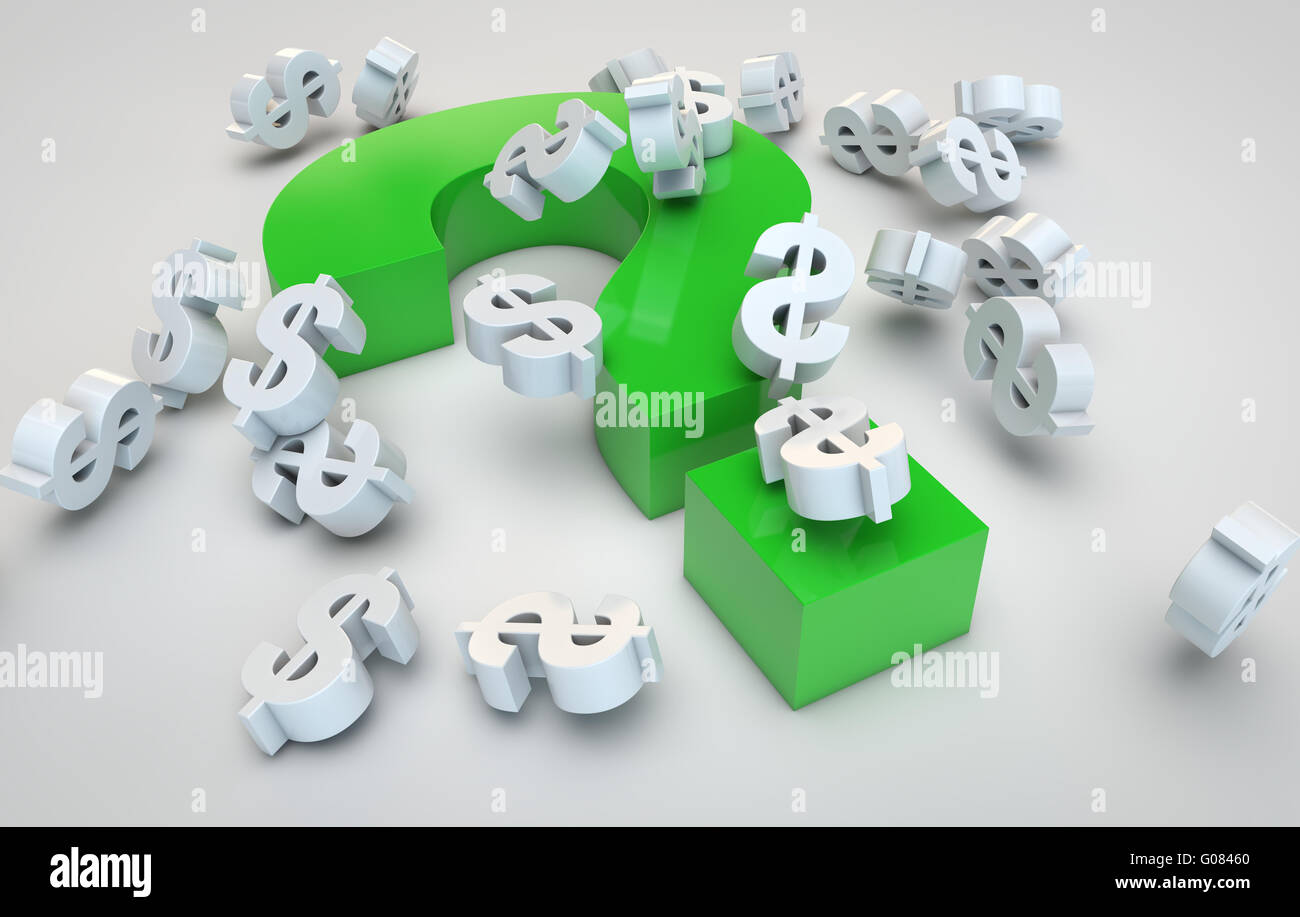 Question mark and dollar symbols Stock Photo - Alamy