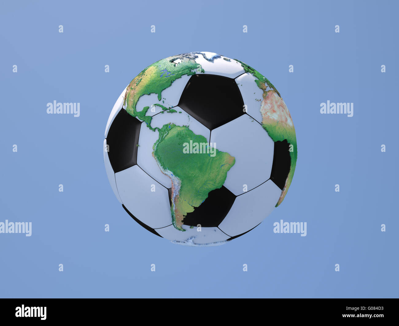 Soccerball with Globe: South and North America Stock Photo - Alamy