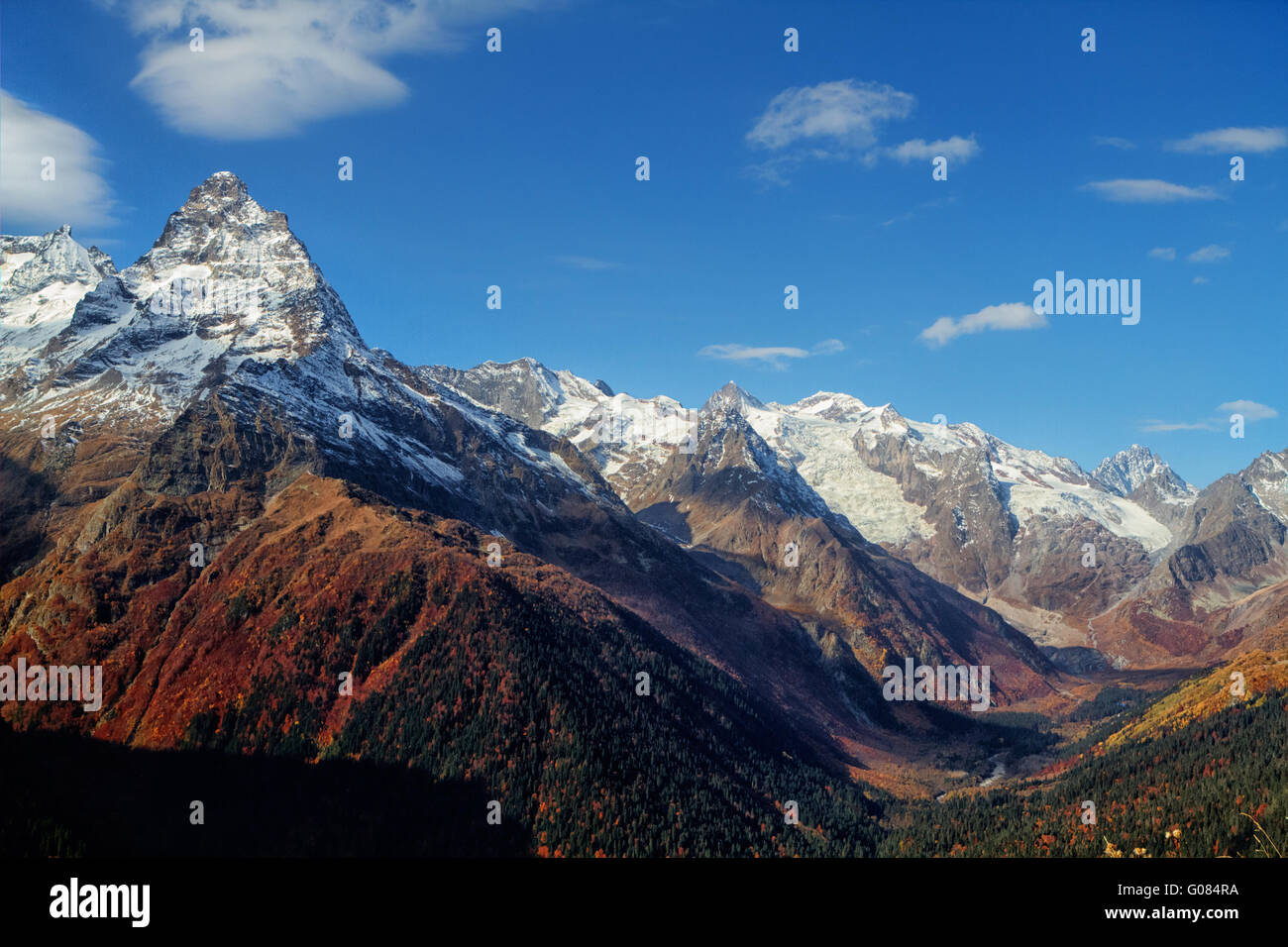 Landscape of mountains Caucasus region in Russia Mountain peaks in ...