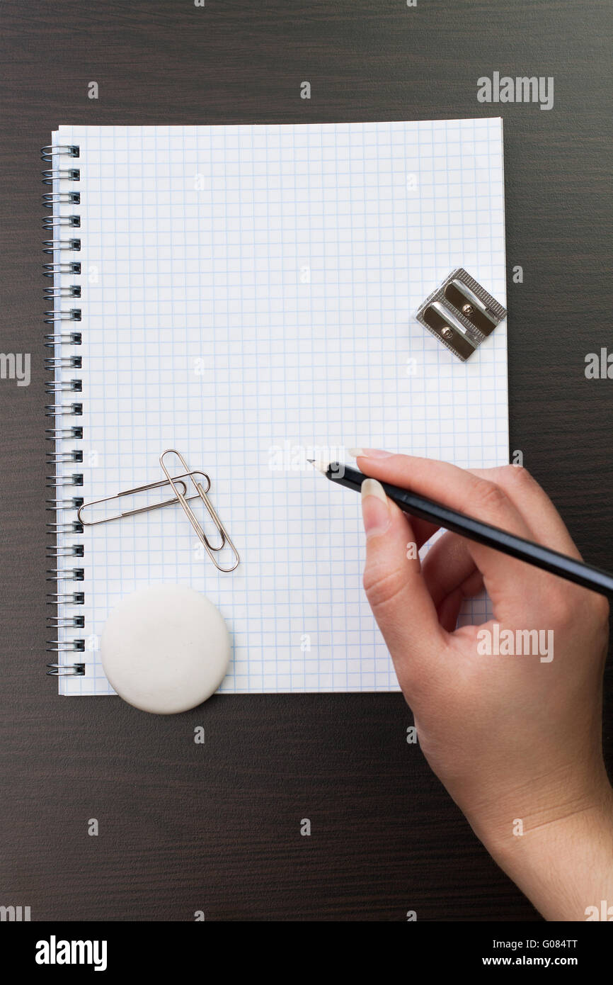 Black woman desk writing letter hi-res stock photography and images - Alamy