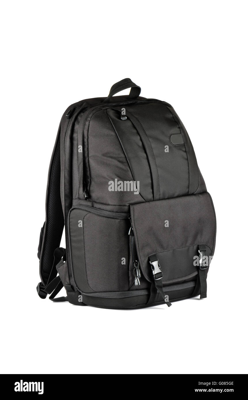A large black backpack with a strong fastening Stock Photo - Alamy