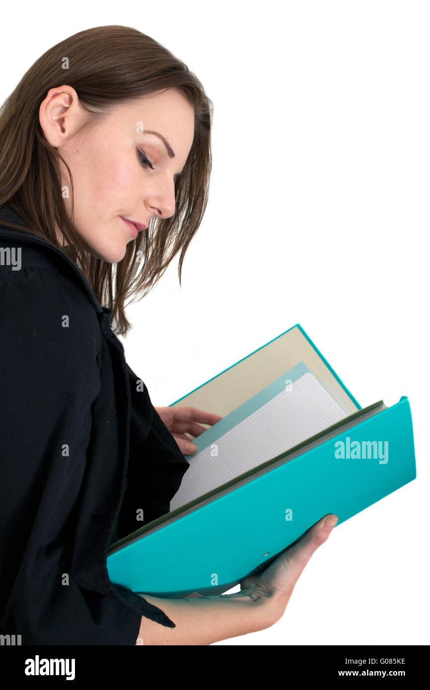 Female reading info hi-res stock photography and images - Alamy