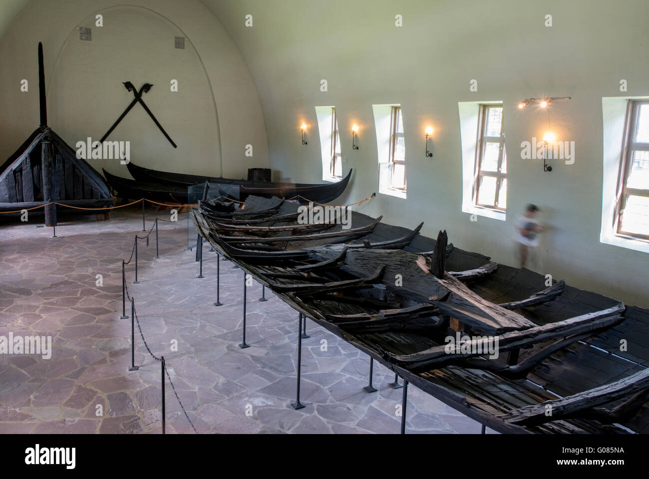 Norway, Oslo, The Viking Ship Museum. The Tune Ship, oak Viking ship, c ...