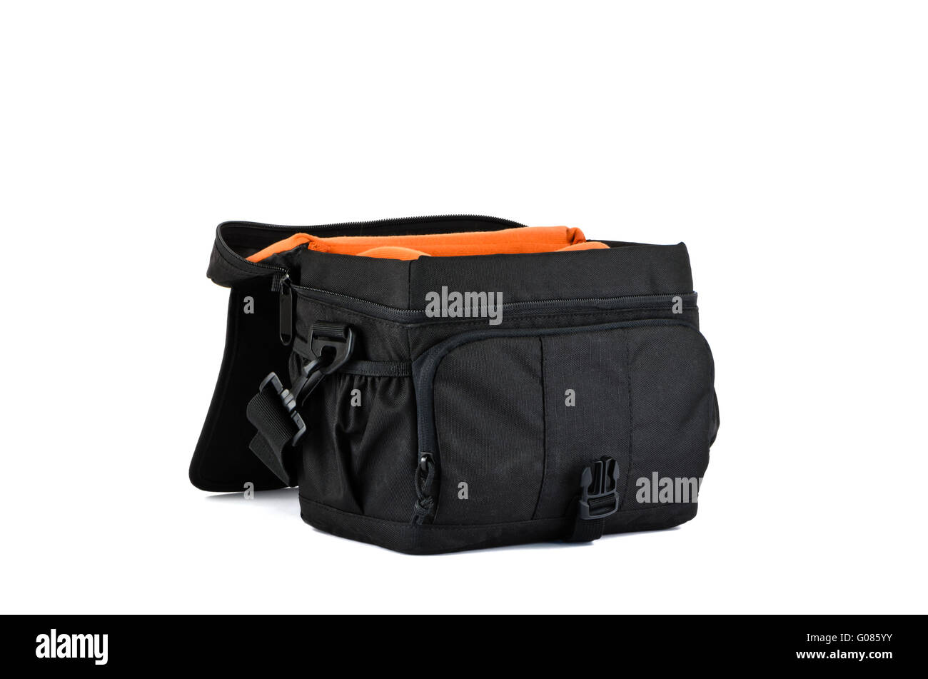 Open, black photo bag Stock Photo - Alamy