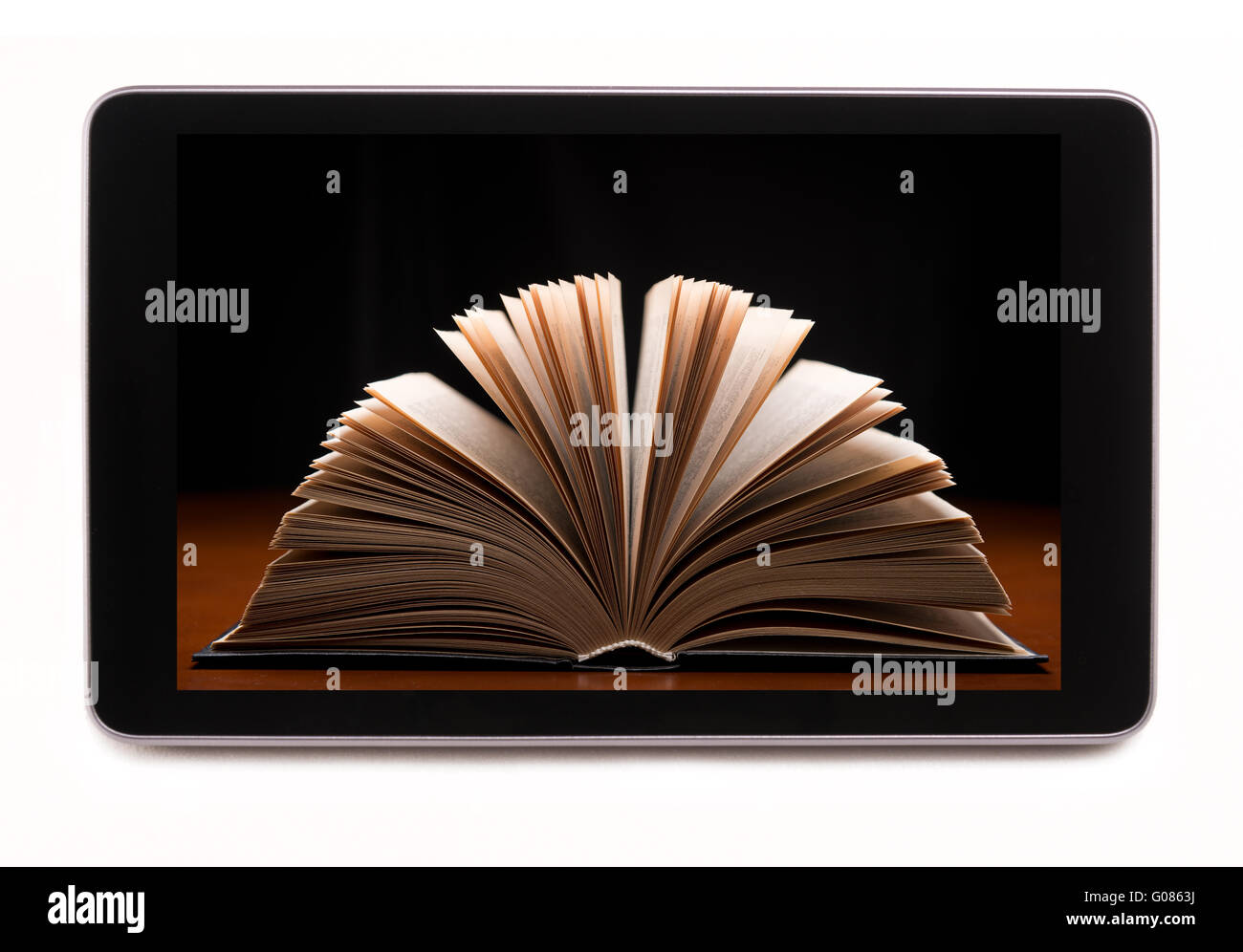 Bookstore in table computer Stock Photo - Alamy