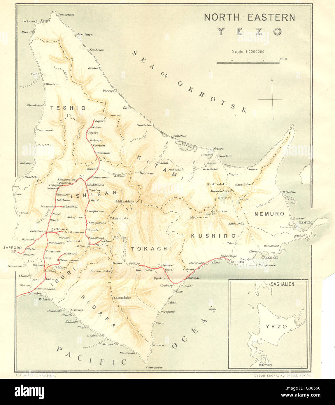 Hokkaido map hi-res stock photography and images - Alamy