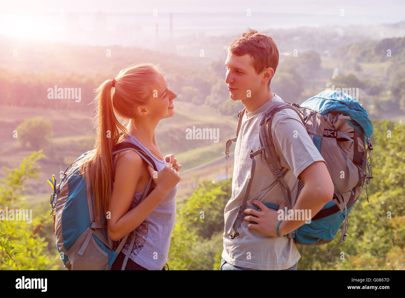 Romantic Journey young Couple Travelling Stock Photo - Alamy