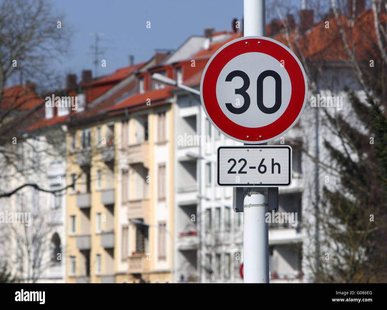 Traffic sign 30 km h speed hi-res stock photography and images - Alamy