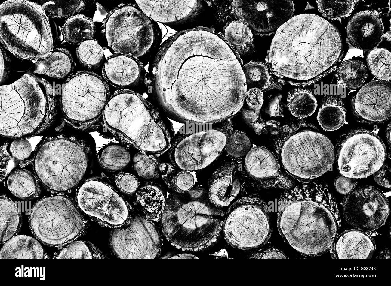Stack lumber background Black and White Stock Photos & Images - Alamy