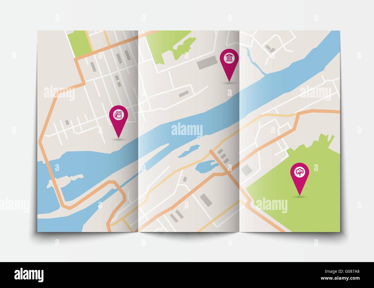 Open paper city map Stock Vector Image & Art - Alamy