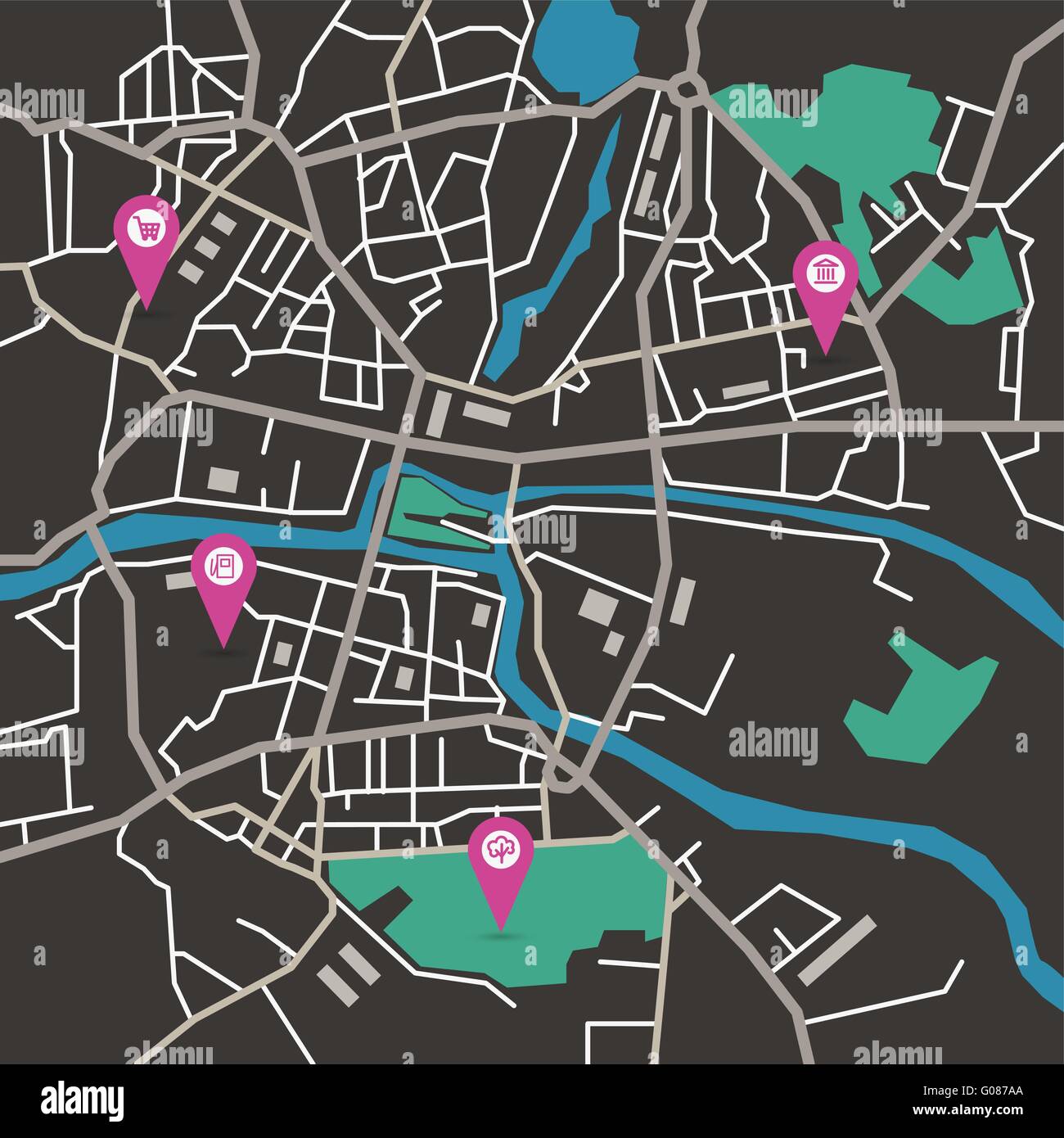 Vector city map Stock Vector Image & Art - Alamy