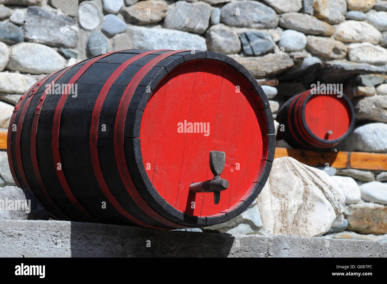 Two Wine Casks Stock Photo - Alamy