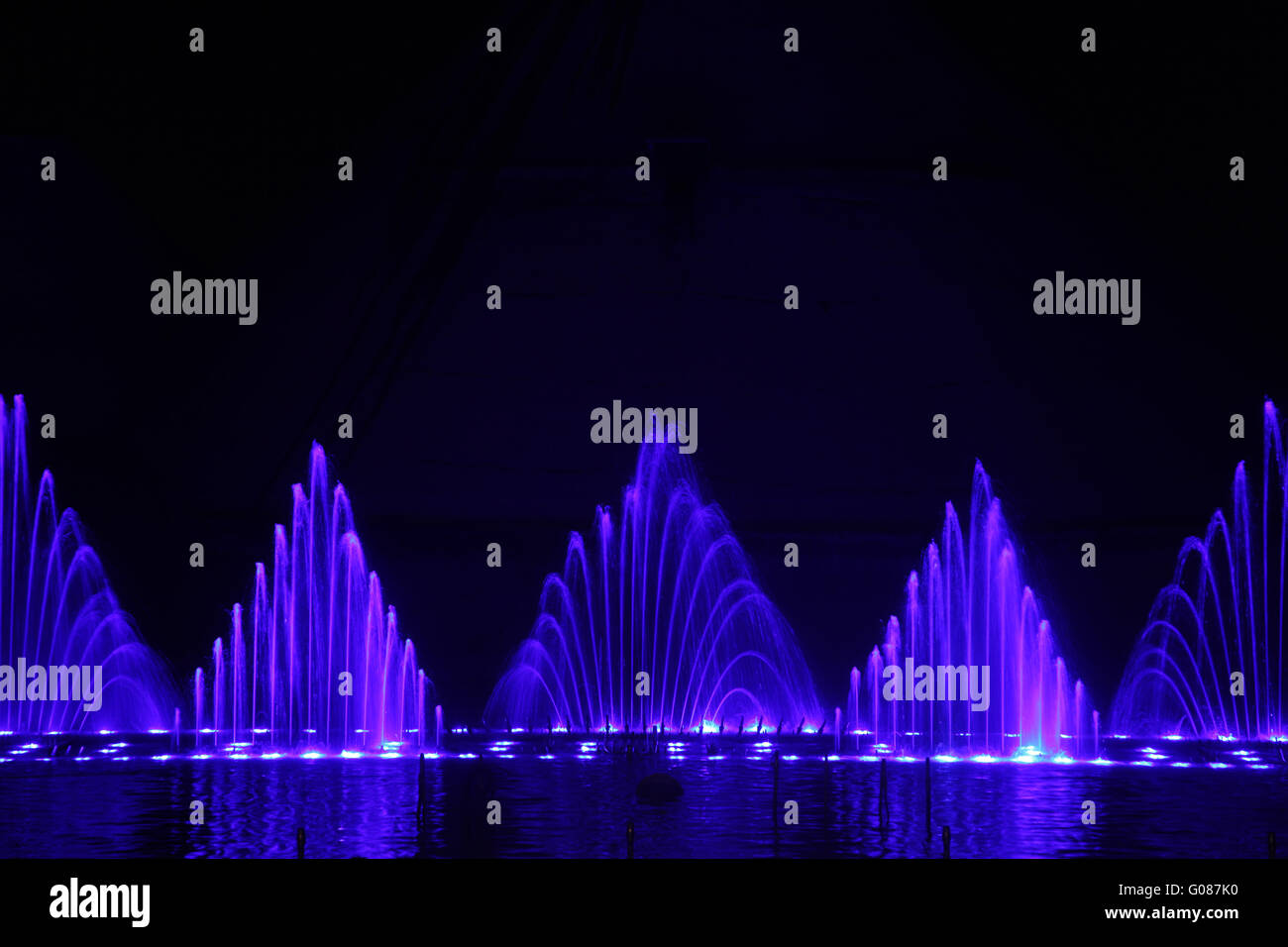 Dancing water fountain show in Protaras, Cyprus Stock Photo - Alamy