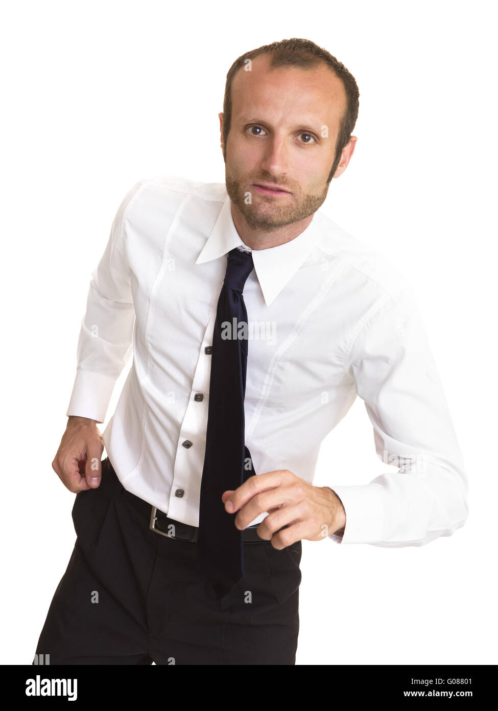 Man running in suit with fear hi-res stock photography and images - Alamy