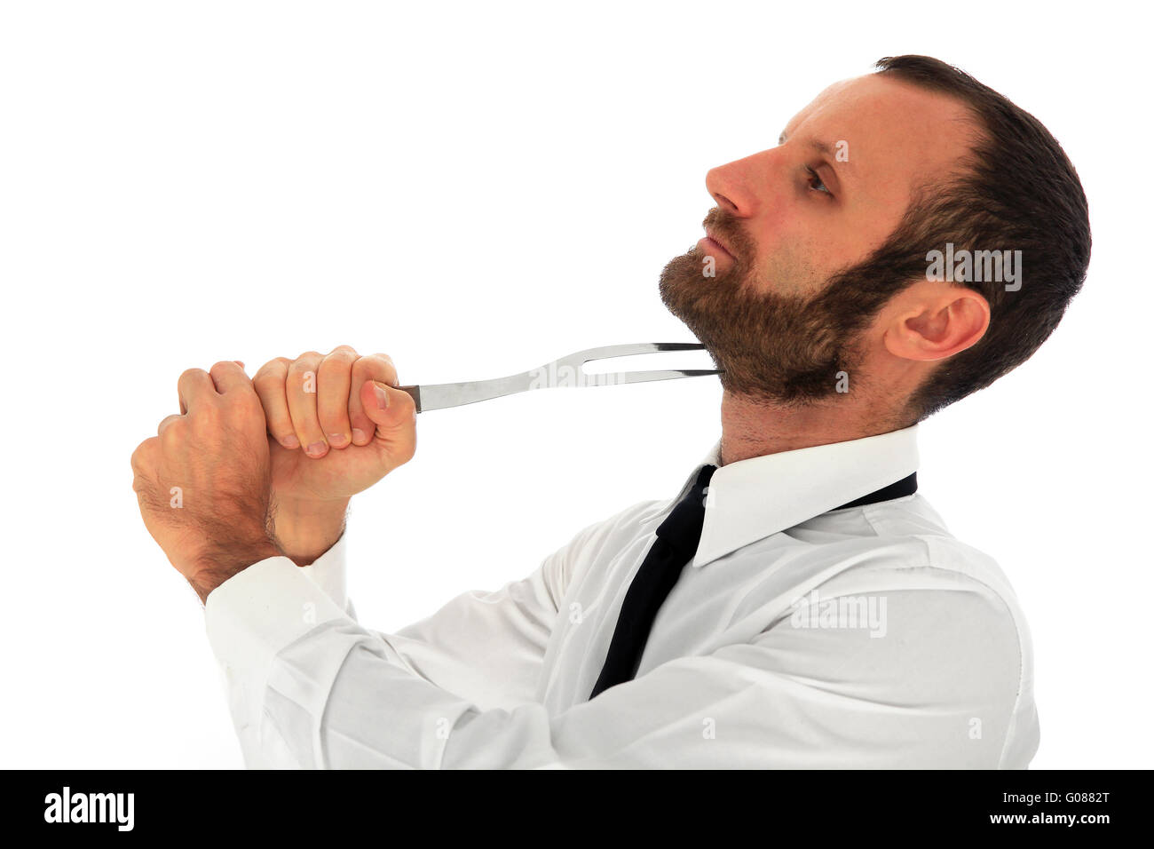 Suicidal depressed businessman, business failure concepts Stock Photo ...