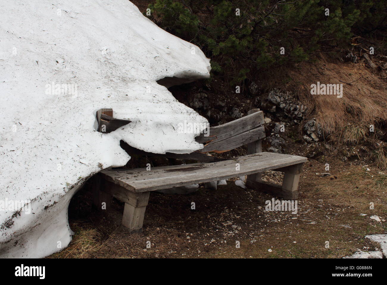 Crushed snow bank Stock Photo - Alamy