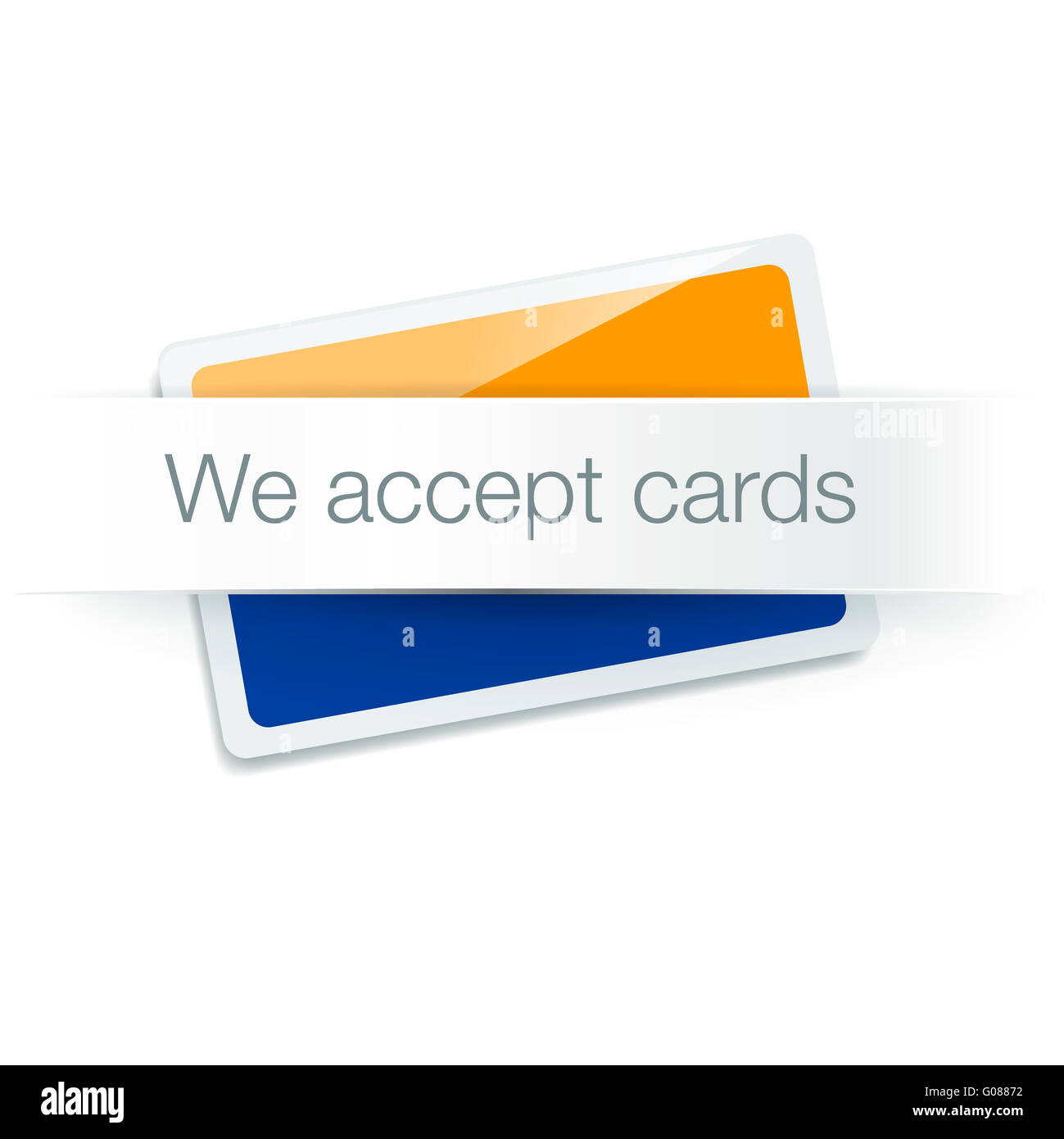 We accept cards - credit card isolated on white Stock Photo - Alamy