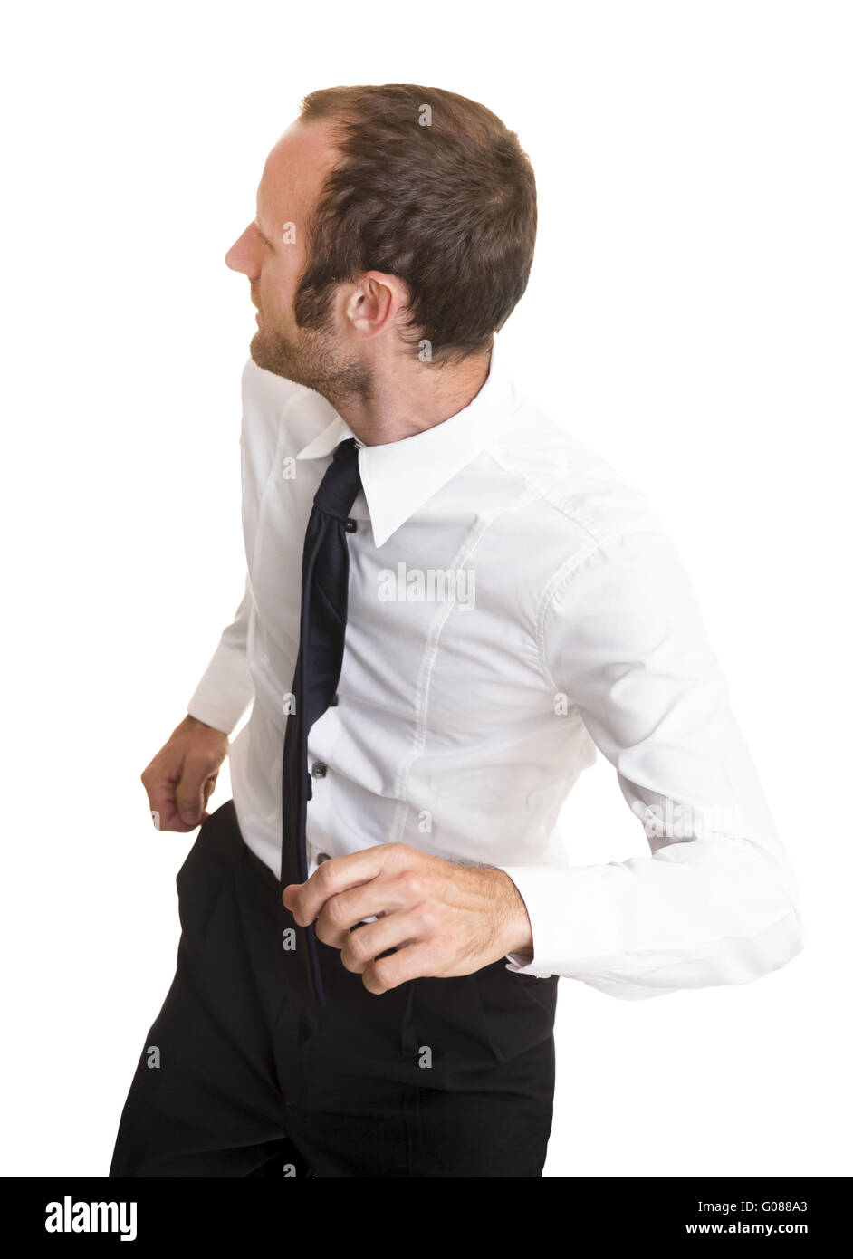 Man running in suit with fear hi-res stock photography and images - Alamy