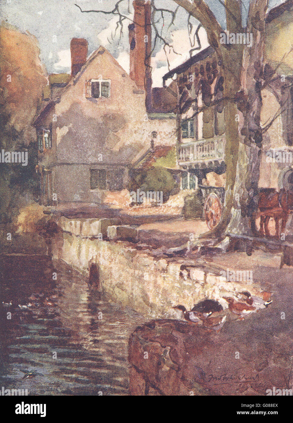 WARCS: Guy's Cliffe Mill, antique print 1916 Stock Photo - Alamy