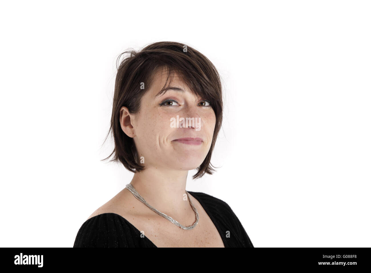 variation expression on the face of a brunette Stock Photo - Alamy