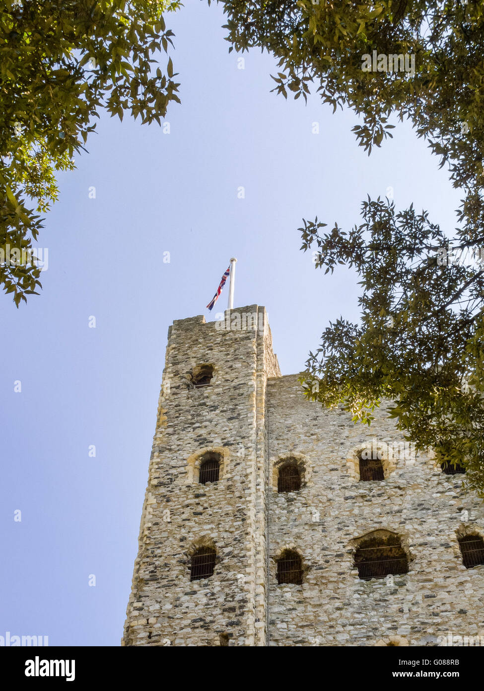 The ancient Norman keep of Rochester Castle, Rochester, England, UK ...