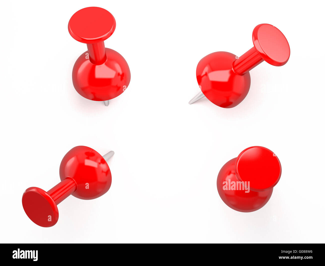 Red pushpin. 3d image. Isolated white background Stock Photo - Alamy