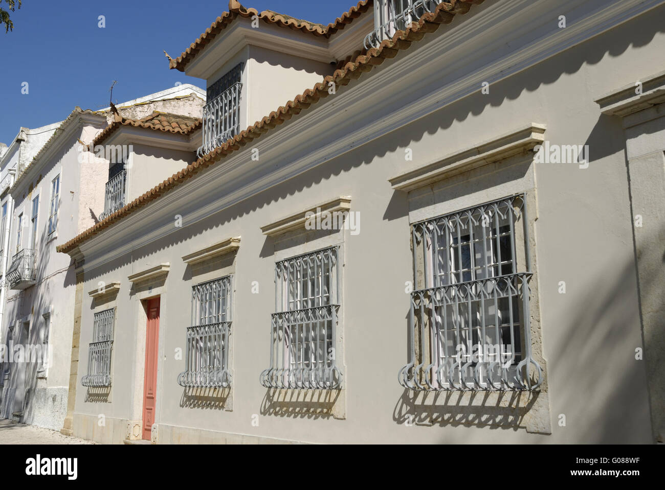 Barred Windows on a Residential House in Faro Stock Photo - Alamy