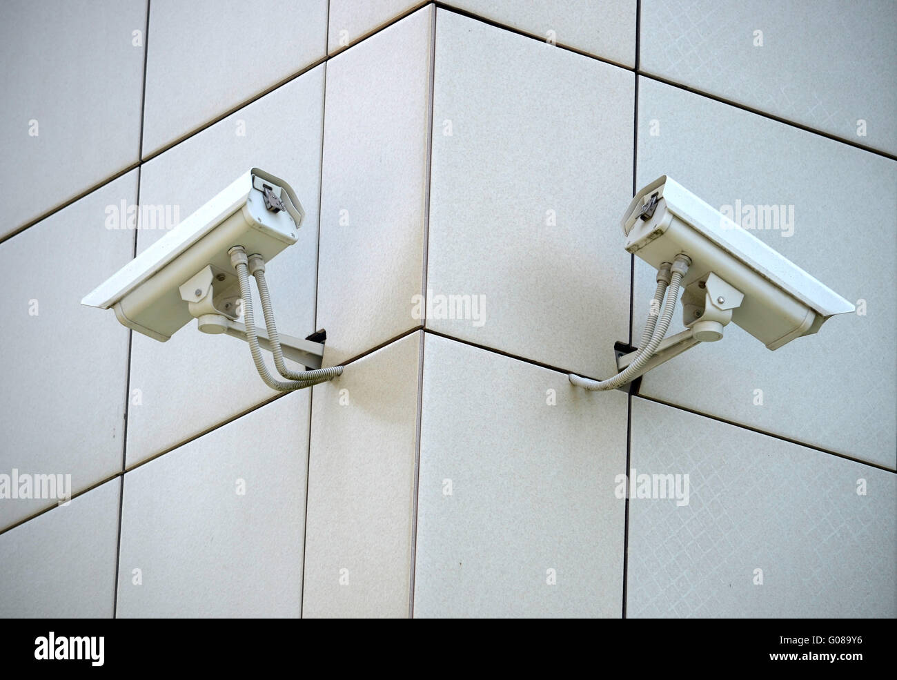 Two CCTV cameras on the cone Stock Photo - Alamy