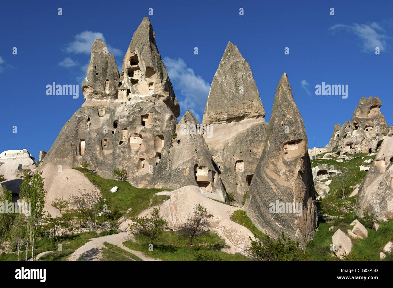 Volcanic tuff rocks, Cappadocia, Uchisar, Turkey Stock Photo - Alamy