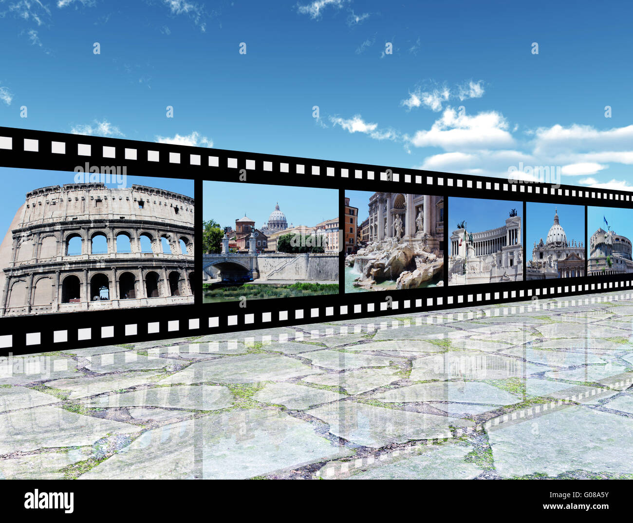 Collage landmarks rome italy hi-res stock photography and images - Alamy