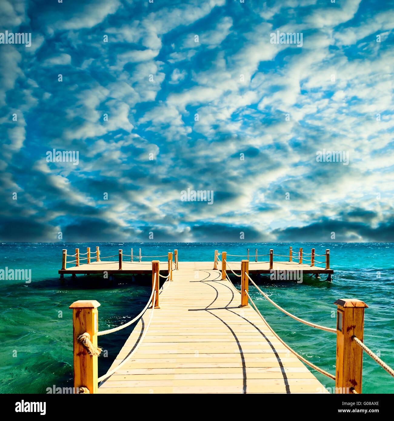 tropical wooden pier Stock Photo - Alamy