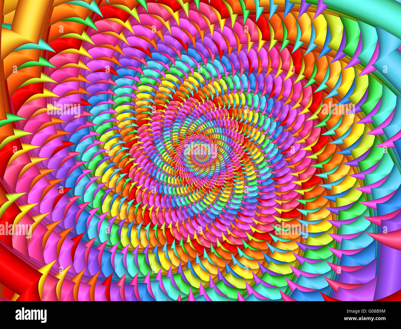 Beautiful rainbow psychedelic spiral fractal hi-res stock photography ...