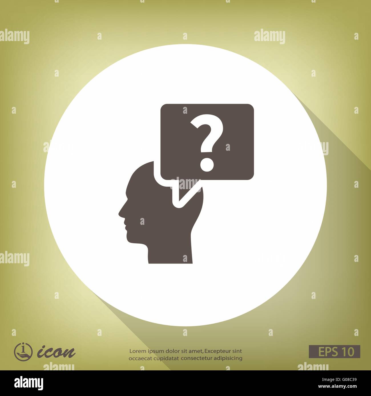 Pictograph of question mark and man. Vector concept illustration for ...