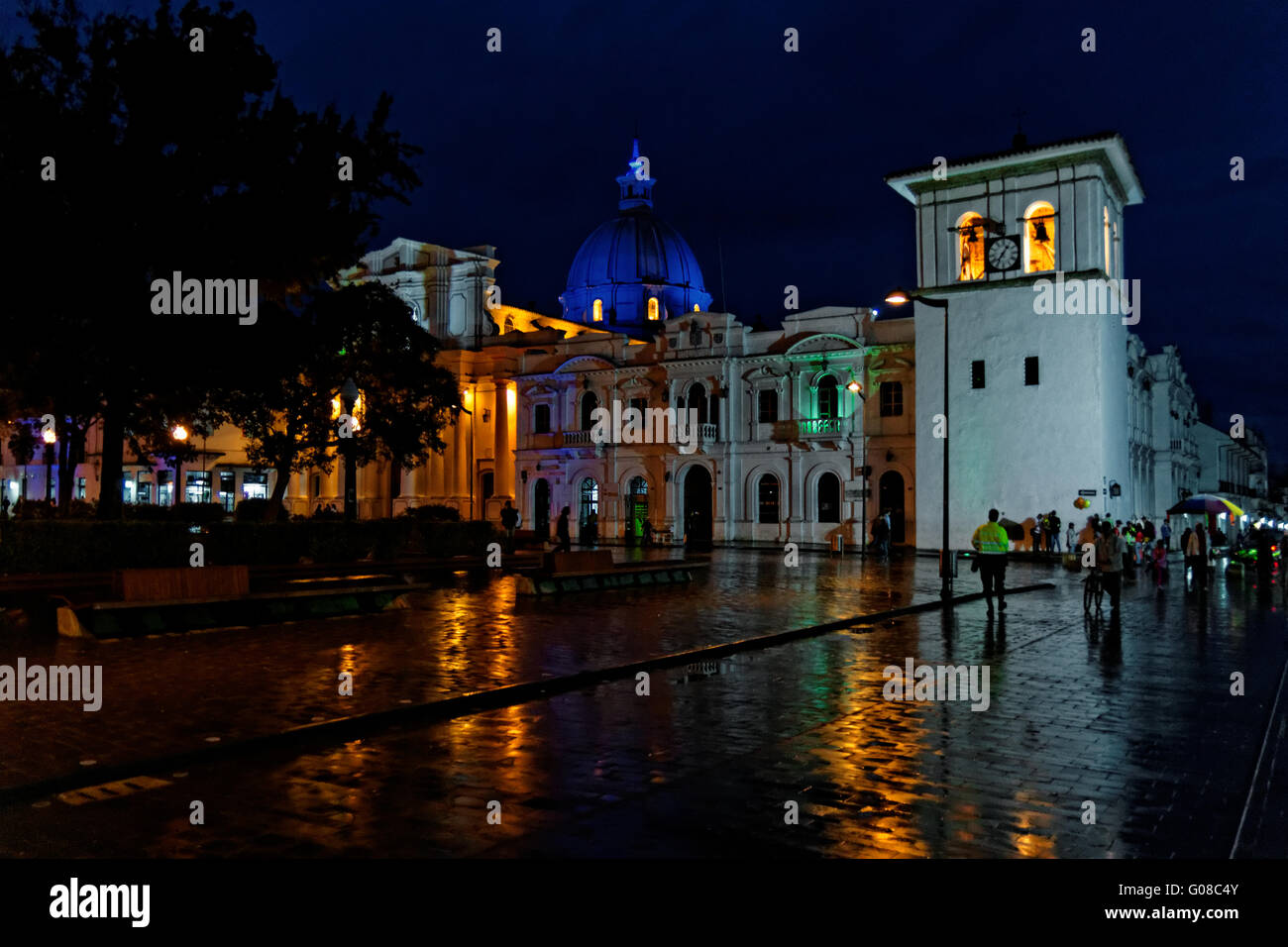 Cathedral and Clock tower, Popayán, Colombia Stock Photo - Alamy