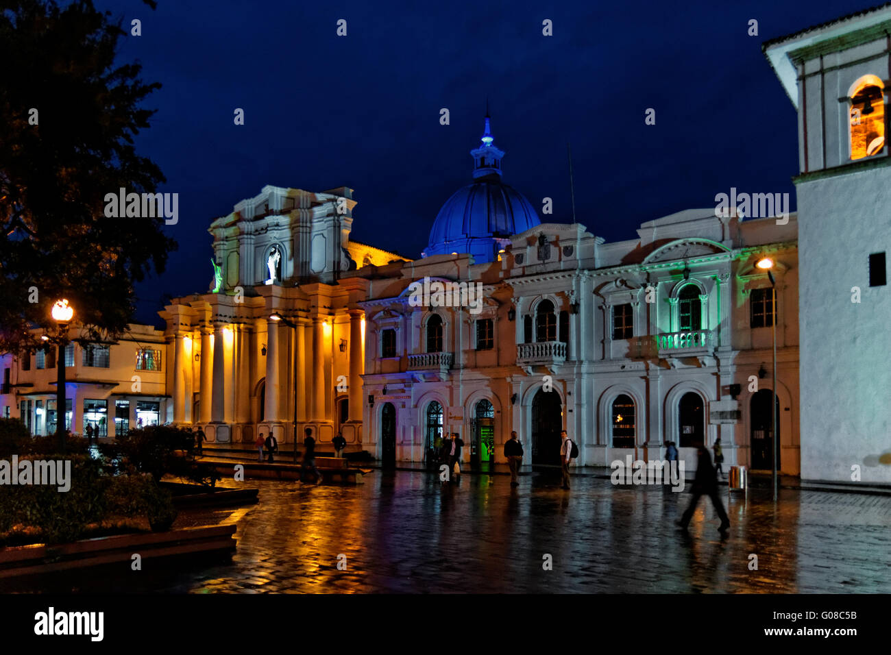 Cathedral and Clock tower, Popayán, Colombia Stock Photo - Alamy