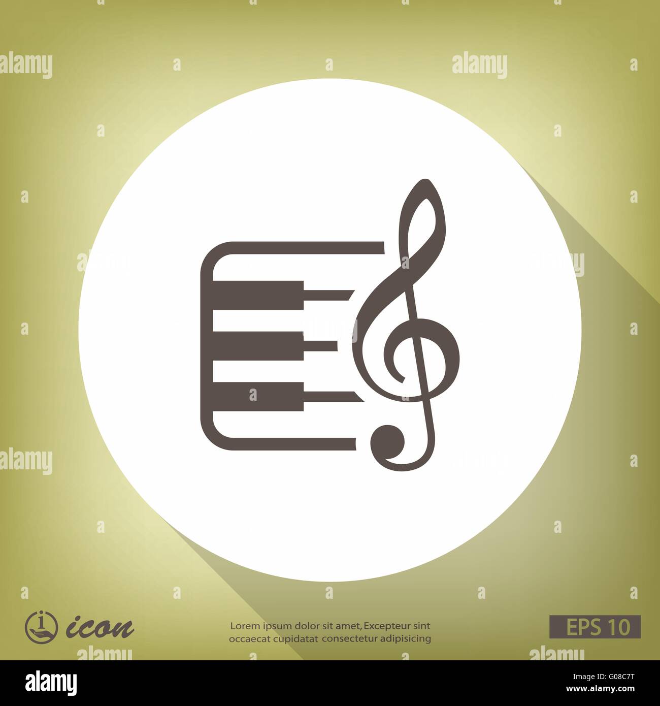 Pictograph of music key and keyboard. Vector concept illustration for ...
